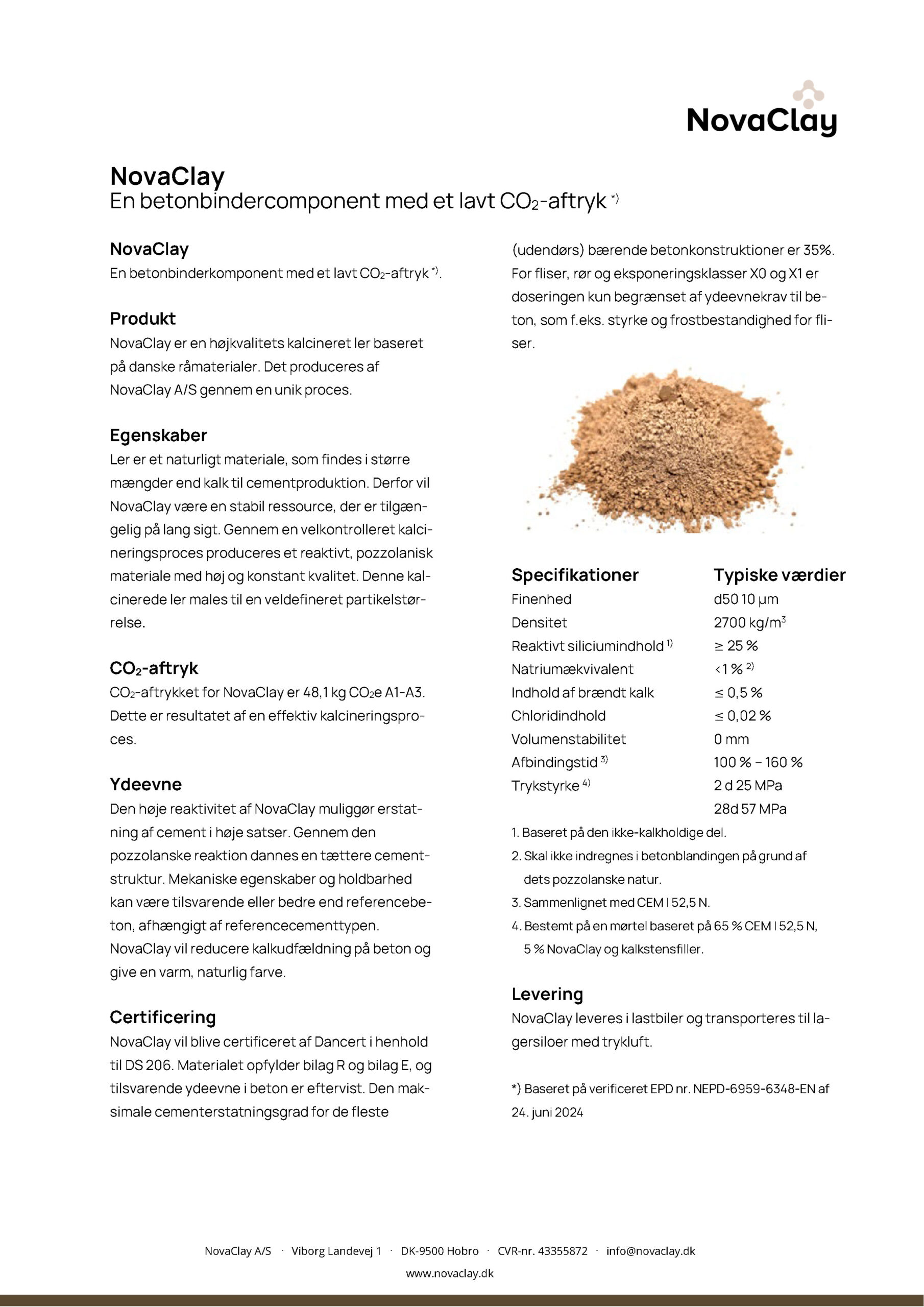 Teknisk datablad - NovaClay